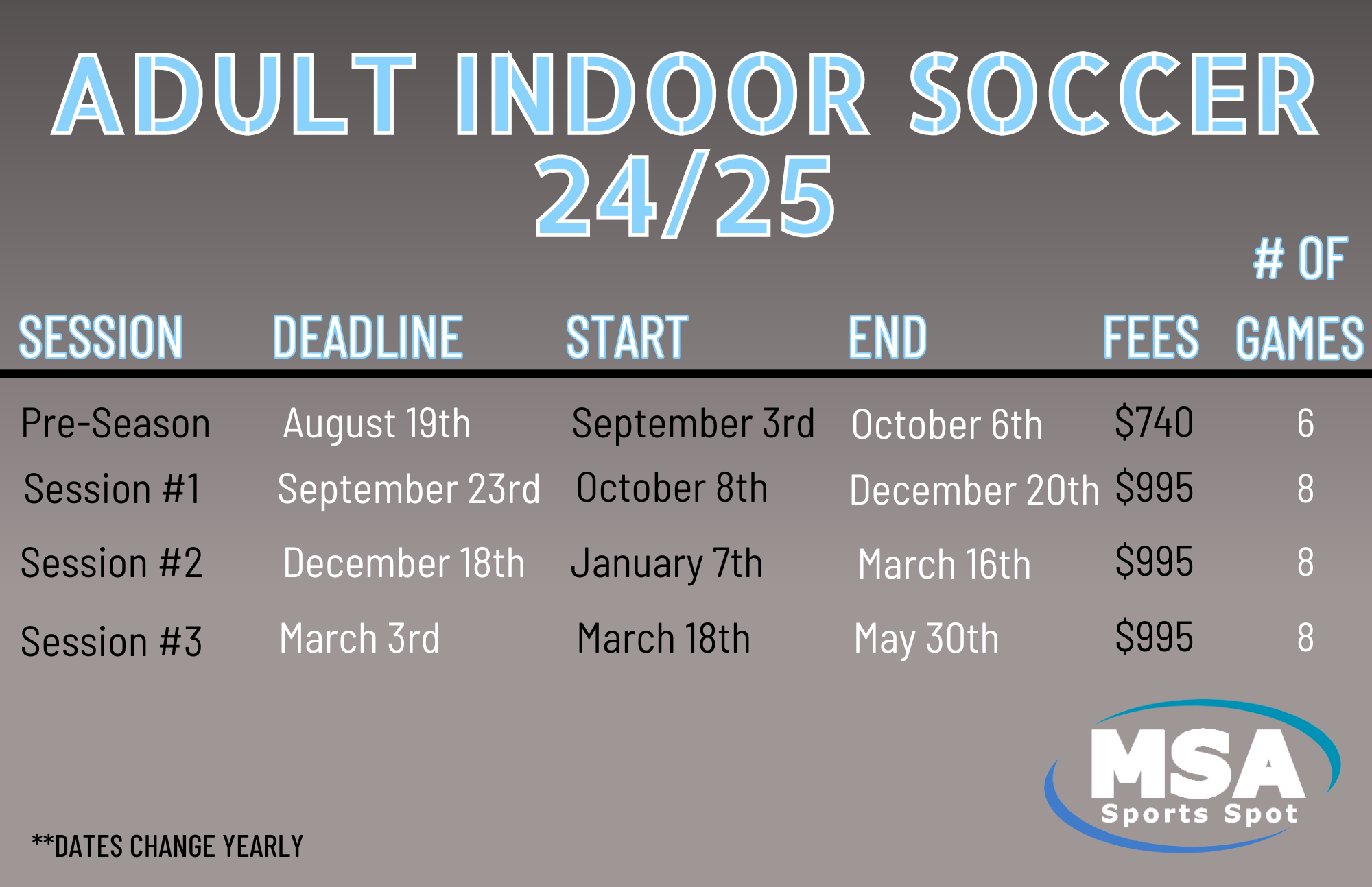 Sports Spot Leagues - Michigan Sports Academies